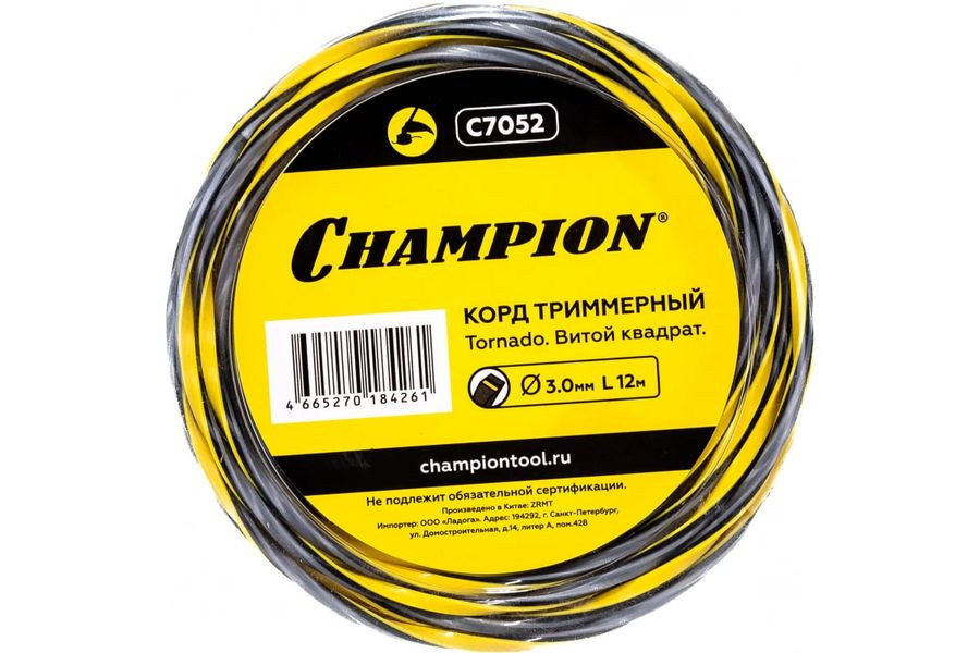 Корд трим.CHAMPION Tornado 3.0мм*12м (витой квадрат) — купить в Москве ...